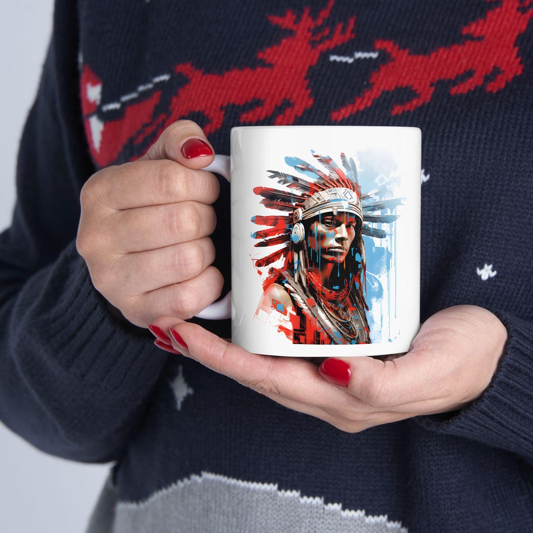 Indigenous Ceramic Mug, Native American Ethnic Design, Tribal Coffee ...