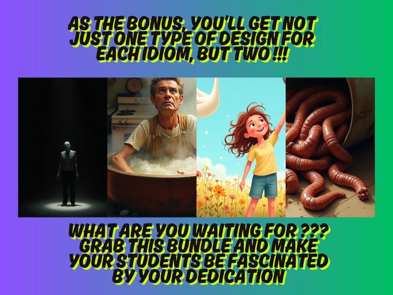 ESL Idioms Visual Cards: Figurative Language Posters With Answer Key ...