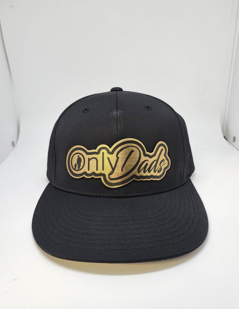 Only Dads Gold & Black Leather Trucker Hat - Etsy