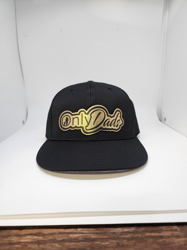 Only Dads Gold & Black Leather Trucker Hat - Etsy