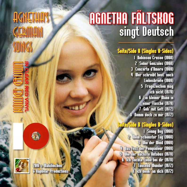 Agnetha Fältskog - Agnetha Sings German - Red Vinyl - More Info - Etsy UK