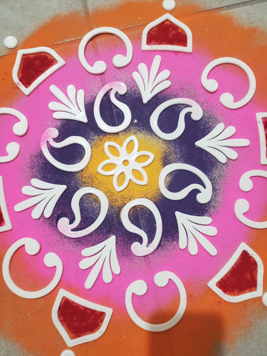 DIY Rangoli / Floor Decor/ Indian Rangoli Decor/ Floor Decor Rangoli ...