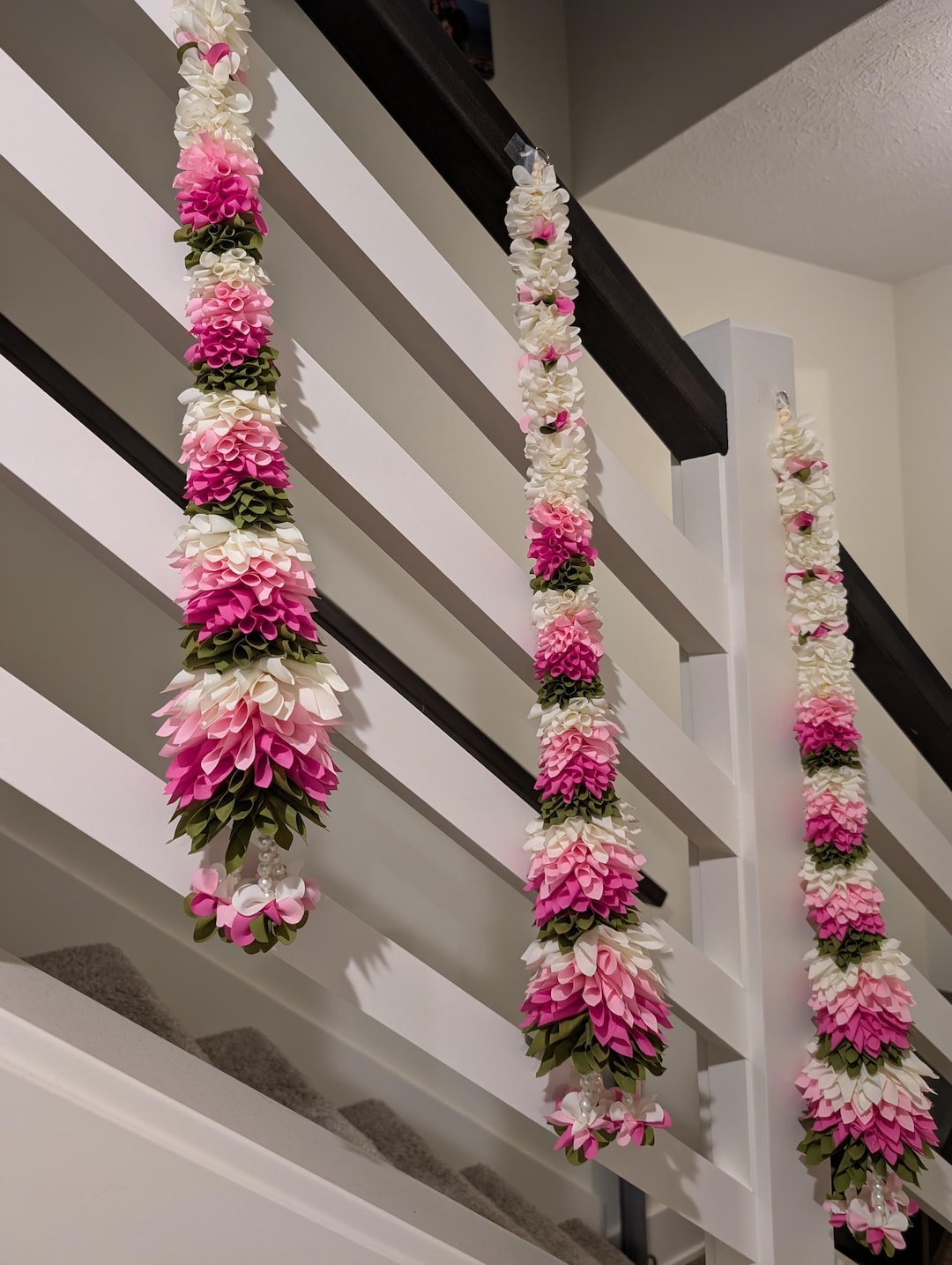 Stair Case Hangings / Artificial Flower Hanging / Indian Decor / Flower ...