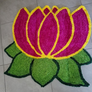 Rangoli Mat/ Rangoli/ Pooja Mat/ Onam Decor/ Lotus Mat/ Housewarming ...
