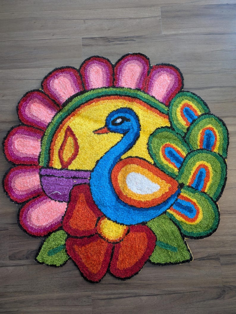 Onam Rangoli Mat/ Pooja Mat/ Onam Decor/ Lotus Mat/ Housewarming Decor ...