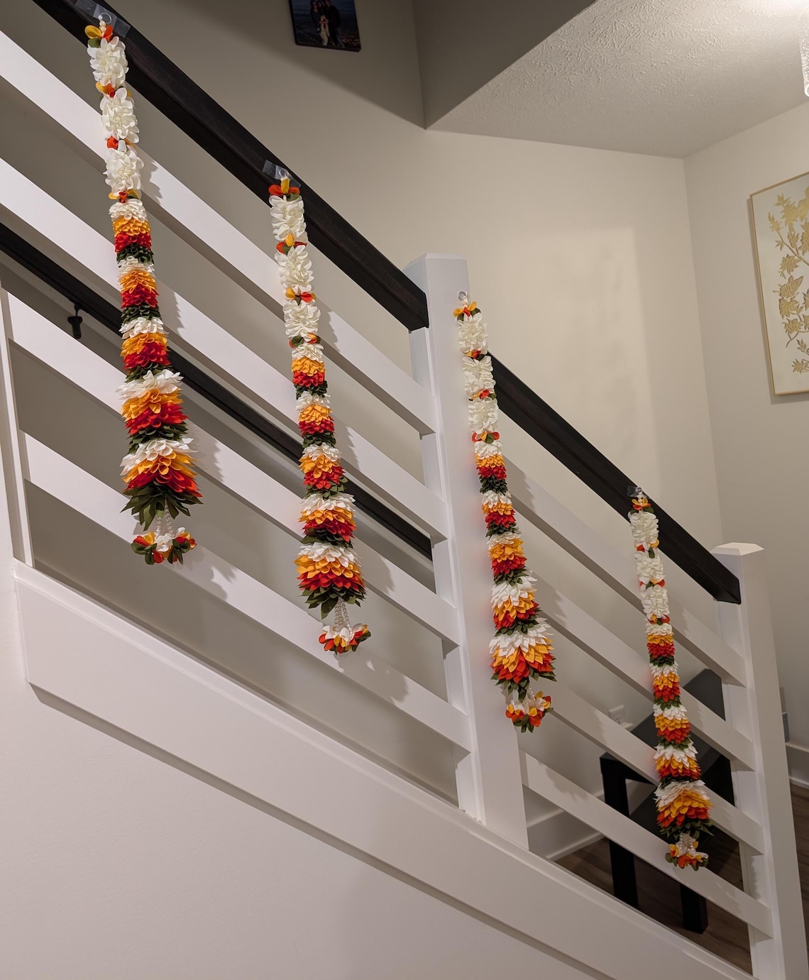 Stair Case Hangings / Artificial Flower Hanging / Indian Decor / Flower ...