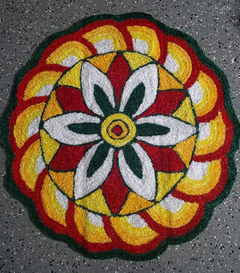 Rangoli Mat/ Rangoli/ Pooja Mat/ Onam Decor/ Lotus Mat/ Housewarming ...