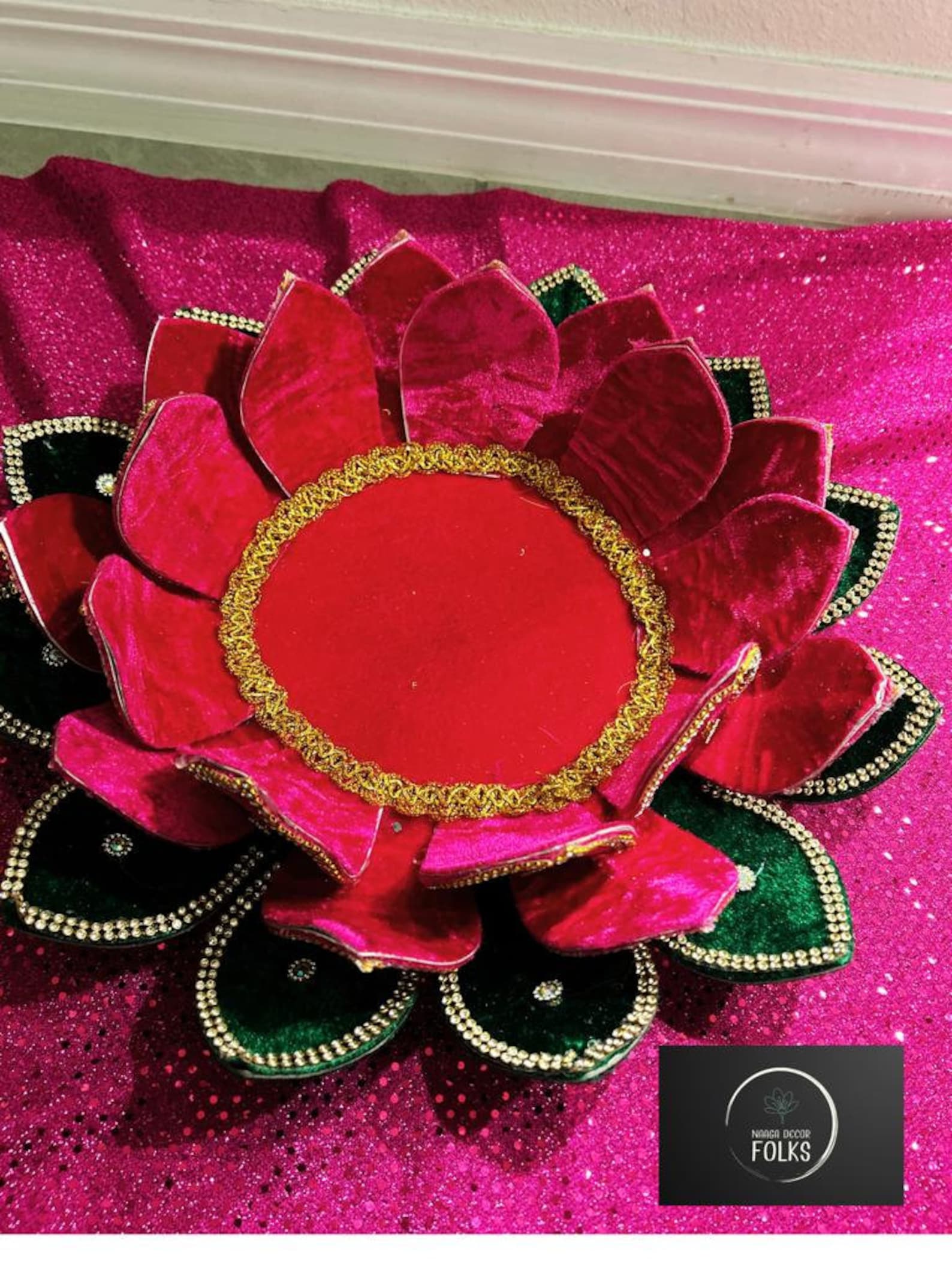 Indian Pooja Peacock Theme Rangoli Mat Ganesha Pooja Diya Mat Mdf Rangoli Flower Strings
