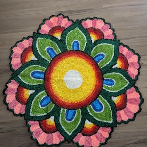 Rangoli Mat/ Rangoli/ Pooja Mat/ Onam Decor/ Lotus Mat/ Housewarming ...