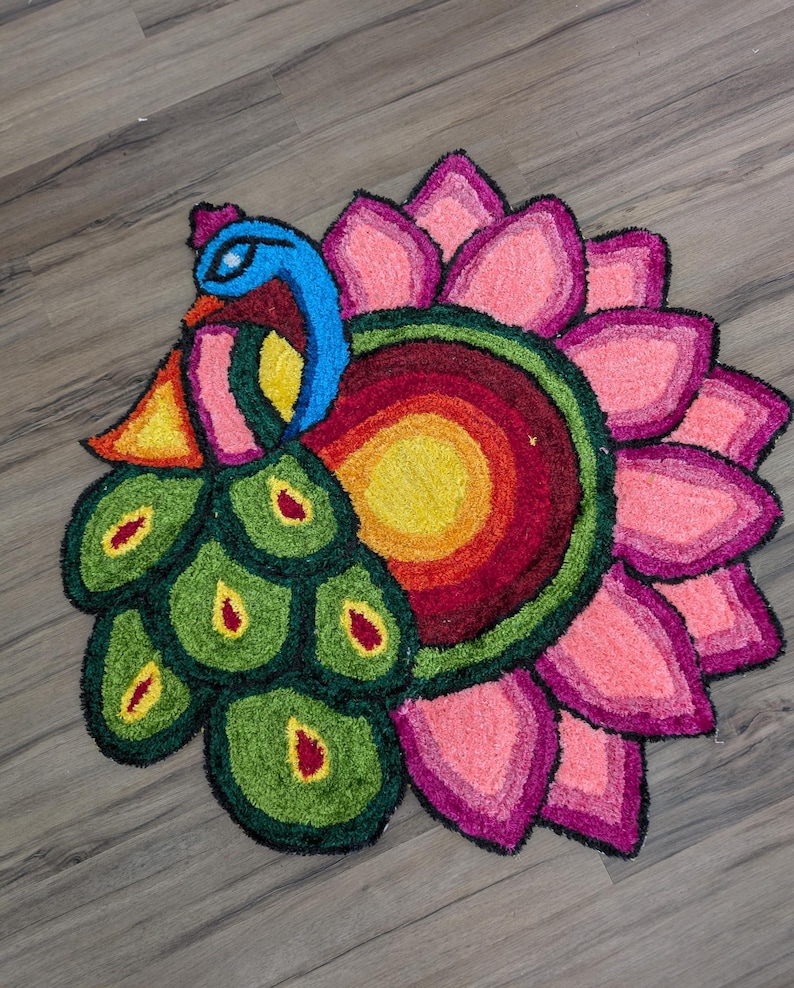 Rangoli Mat/ Rangoli/ Pooja Mat/ Onam Decor/ Lotus Mat/ Housewarming ...