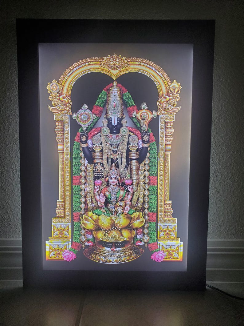Backlight Photo Frame/ Venkatesha Photo Frame/ Indian God Photo Frame ...