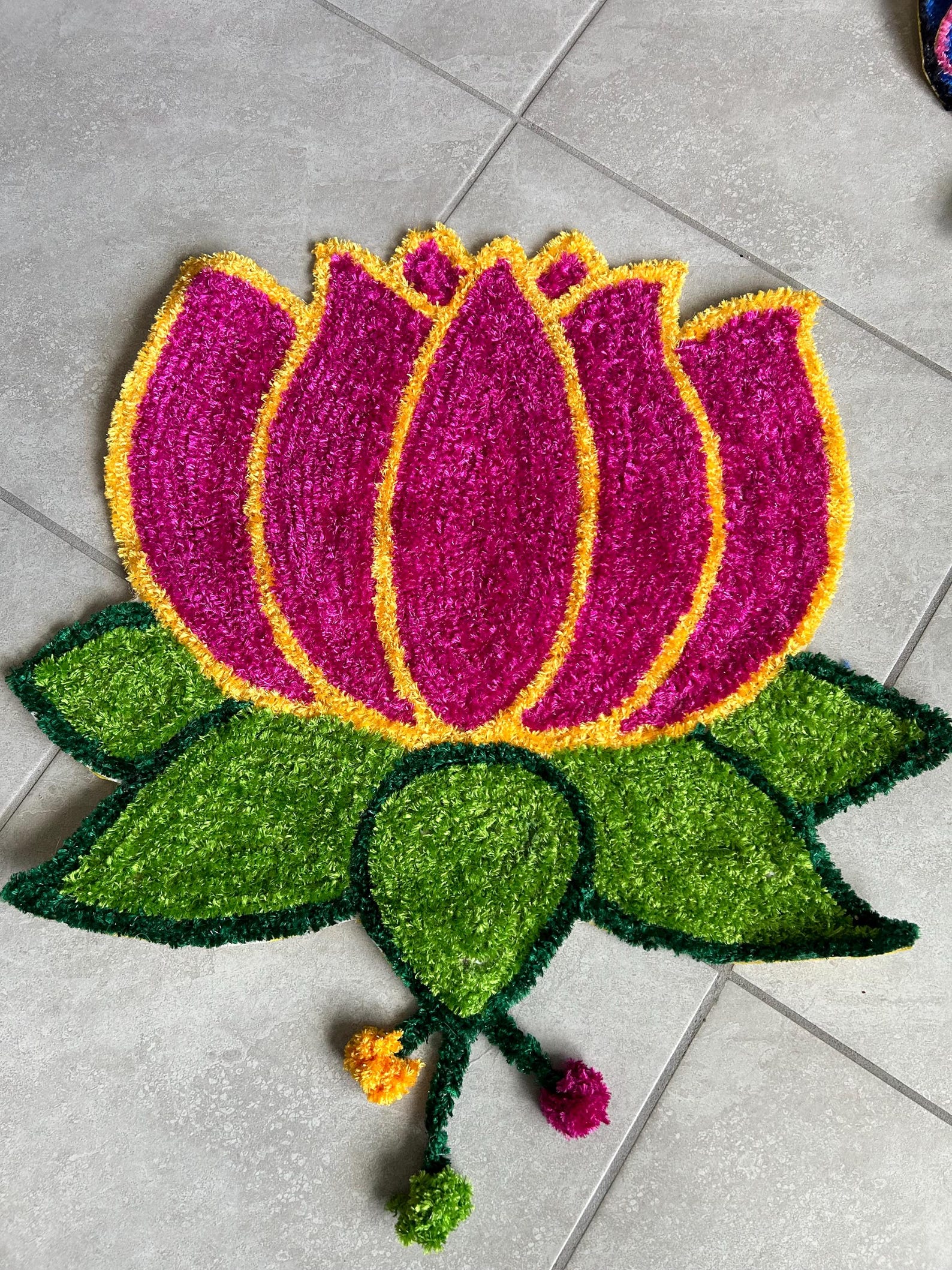 Rangoli Mat/ Rangoli/ Pooja Mat/ Onam Decor/ Lotus Mat/ Housewarming ...
