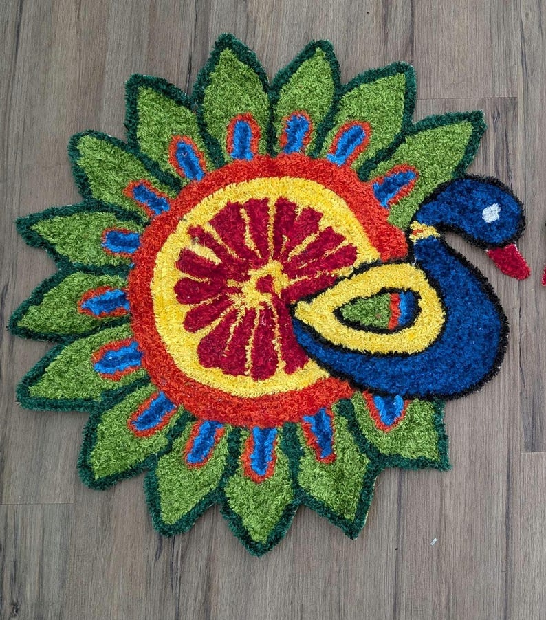 Rangoli Mat/ Rangoli/ Pooja Mat/ Onam Decor/ Lotus Mat/ Housewarming ...