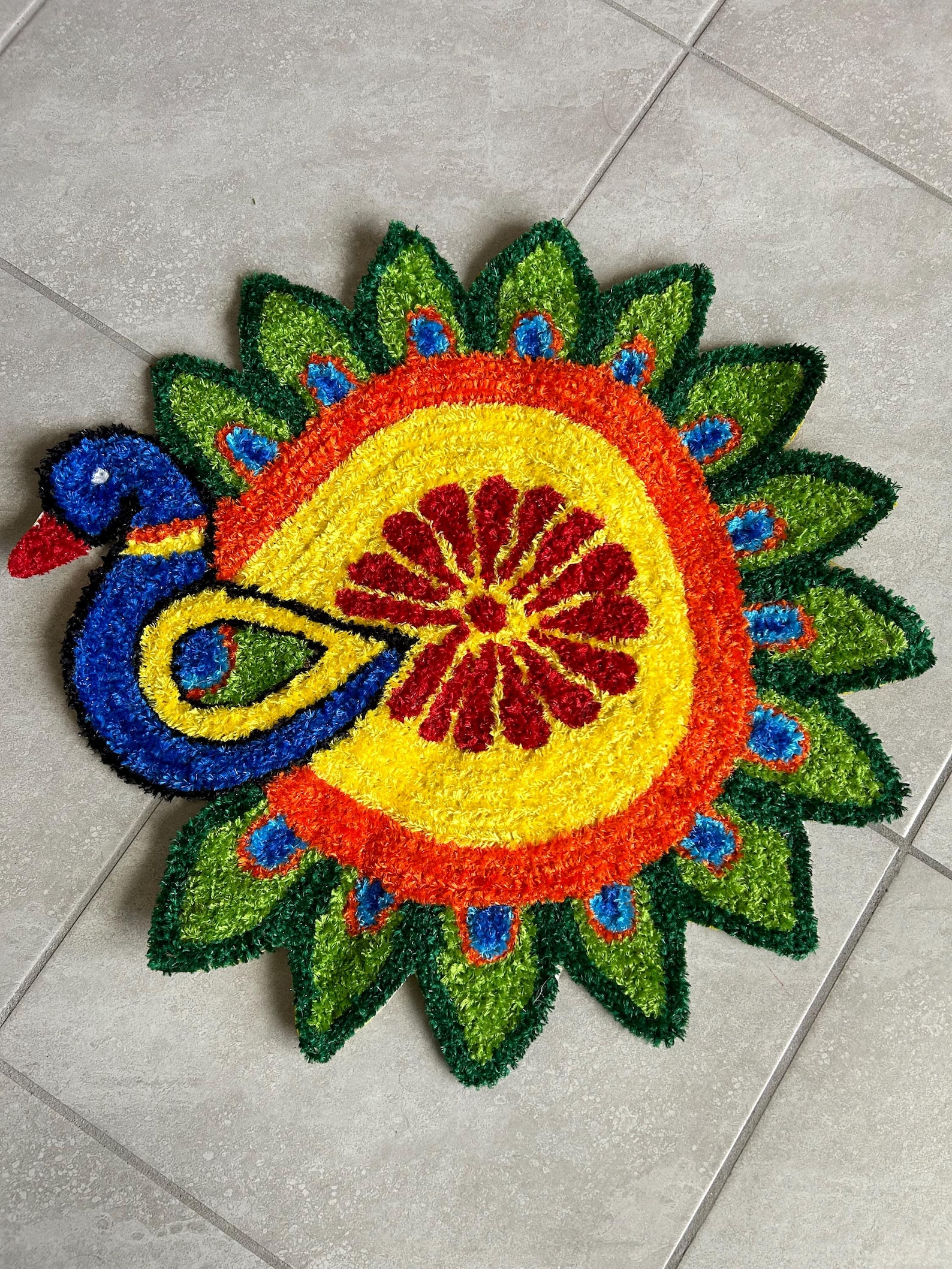 Rangoli Mat/ Rangoli/ Pooja Mat/ Onam Decor/ Lotus Mat/ Housewarming ...