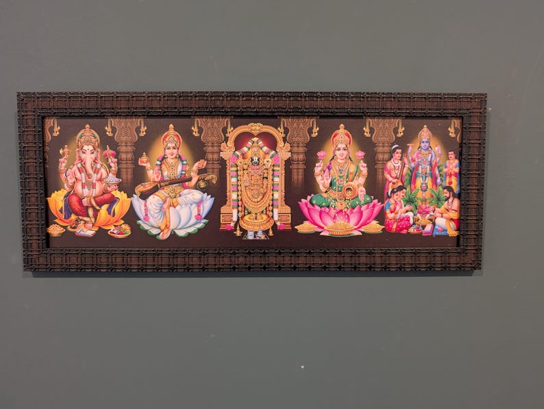 Pooja Room (20x8 Inch) God Photo Frames/ Hindu God & Goddess / Divine ...