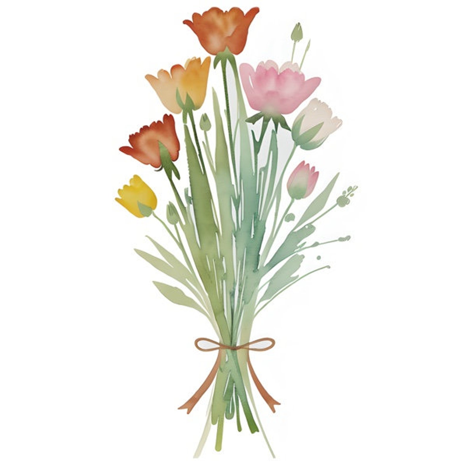 Bunch of Flowers Clip Art, Instant Digital Download, High Quality PNG ...