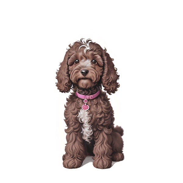 Cockapoo Dog Clip Art Design, Instant Digital Download, High Quality ...