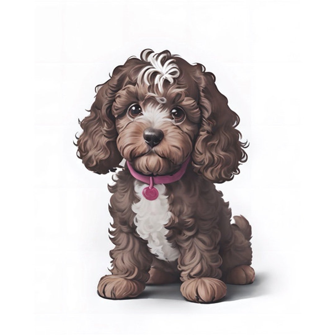 Cockapoo Puppy Dog Clip Art Design, Instant Digital Download, High ...