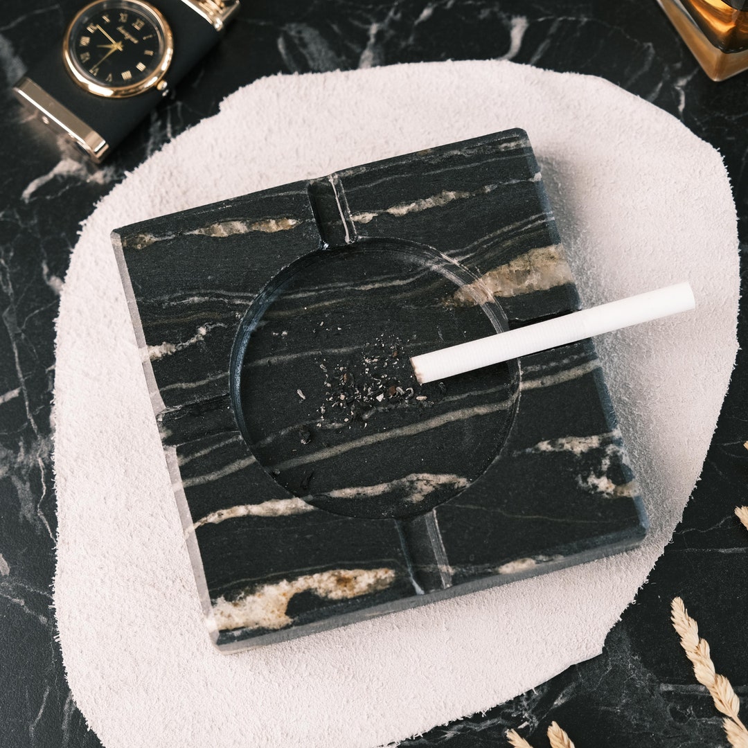 Black and White Marble Cigar Tray, Marble Cigar Ashtray, Men's Cigar ...