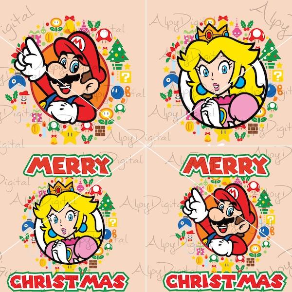 Mario Christmas Png - Etsy