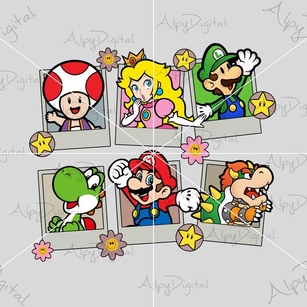 Mario and Princess Peach Svg - Etsy