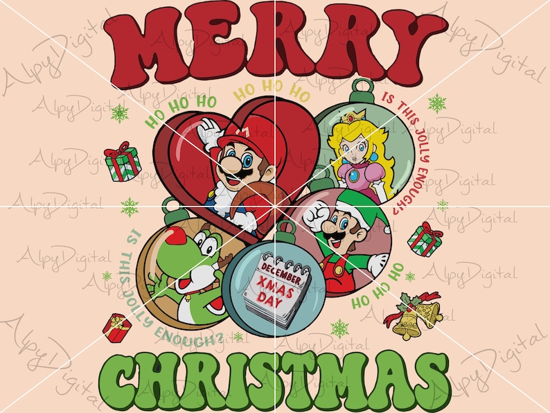 Super Mario Christmas Characters Pngmario Bros - Etsy