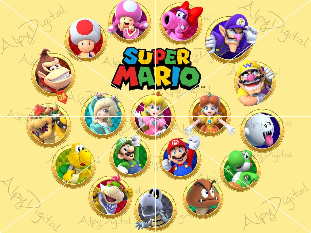 Super Mario Bundle Characters Png,super Mario Family Png,super Mario ...