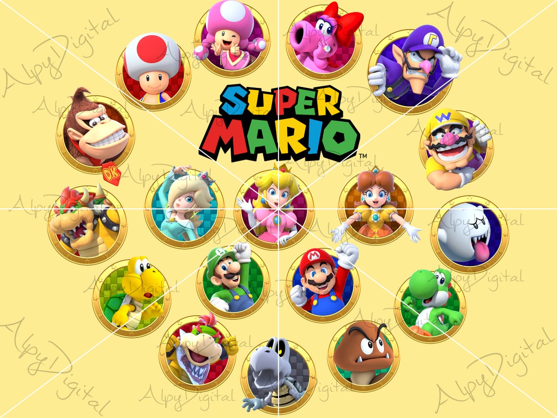 Super Mario Bundle Characters Png,super Mario Family Png,super Mario ...