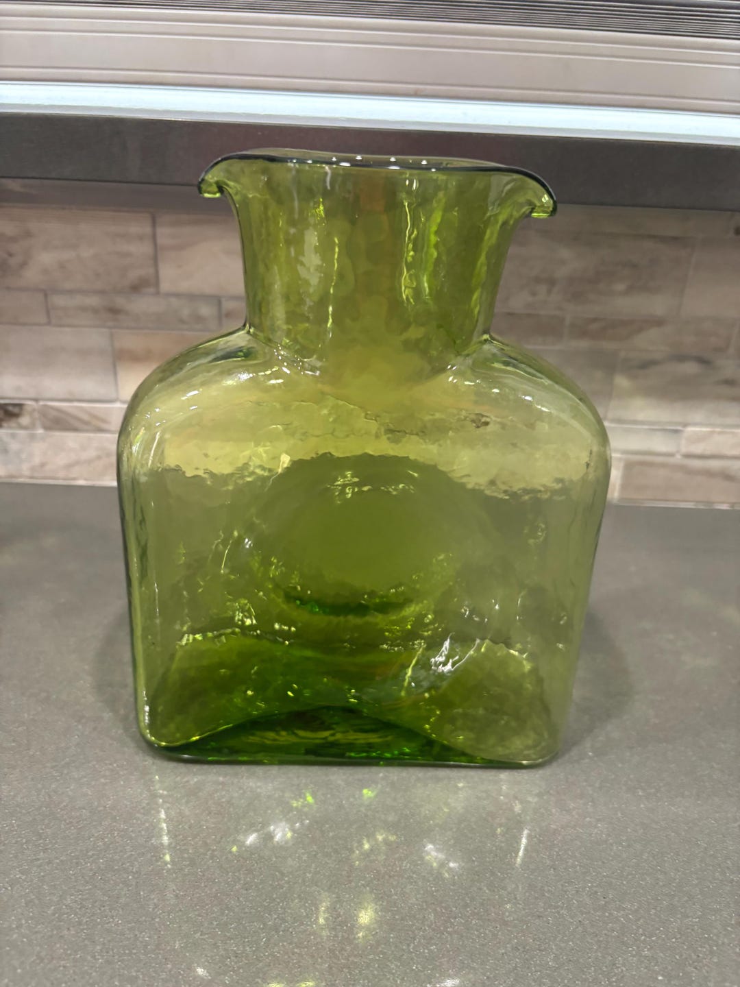 Blenko Water Pitcher #384 Olive Green. Signed 2006 - Etsy