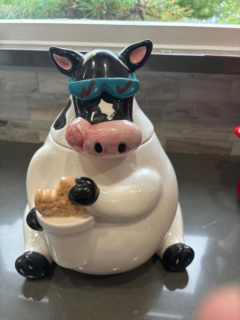Treasure Craft Cool Cow Cookie Jar. Rare - Etsy