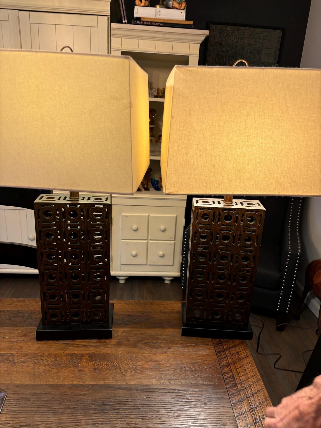 Vintage Mcm Metal and Wood Table Lamps. - Etsy