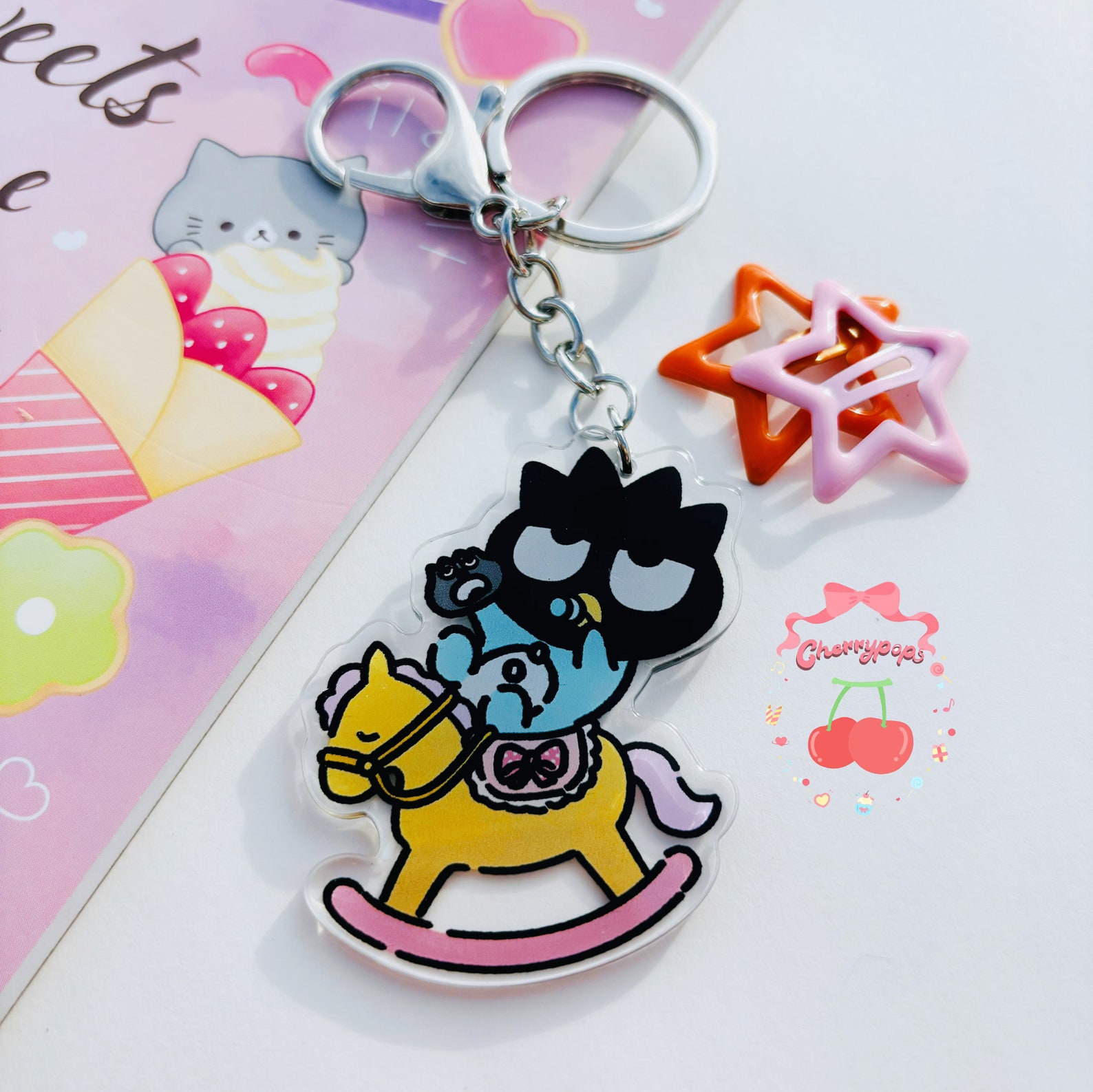 Badtz Maru Keychain Bag Charm Japanese Anime Keychain Sanrio Keychain ...