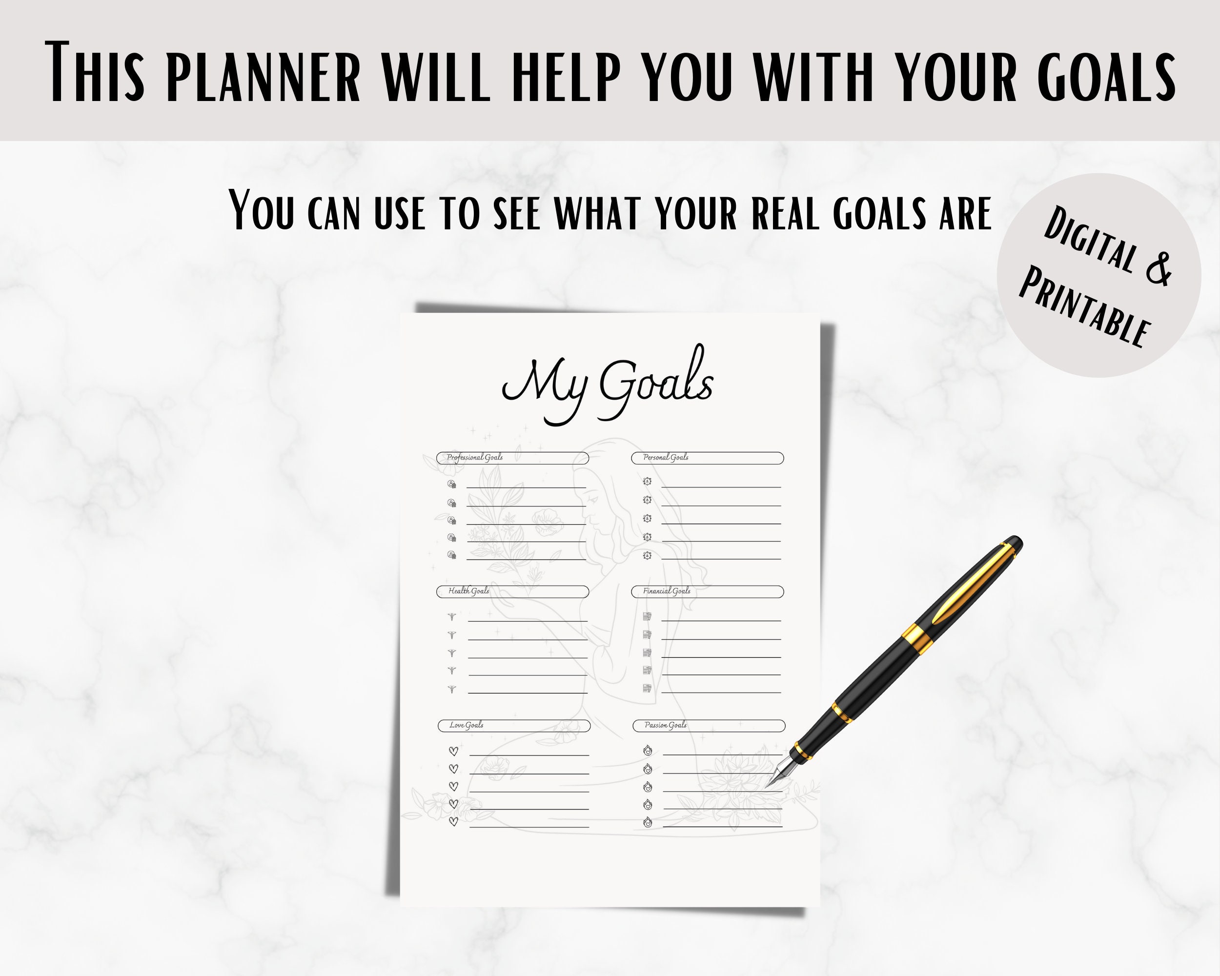 Minimal Goal Setting Planner Goal Setting Template Goal - Etsy