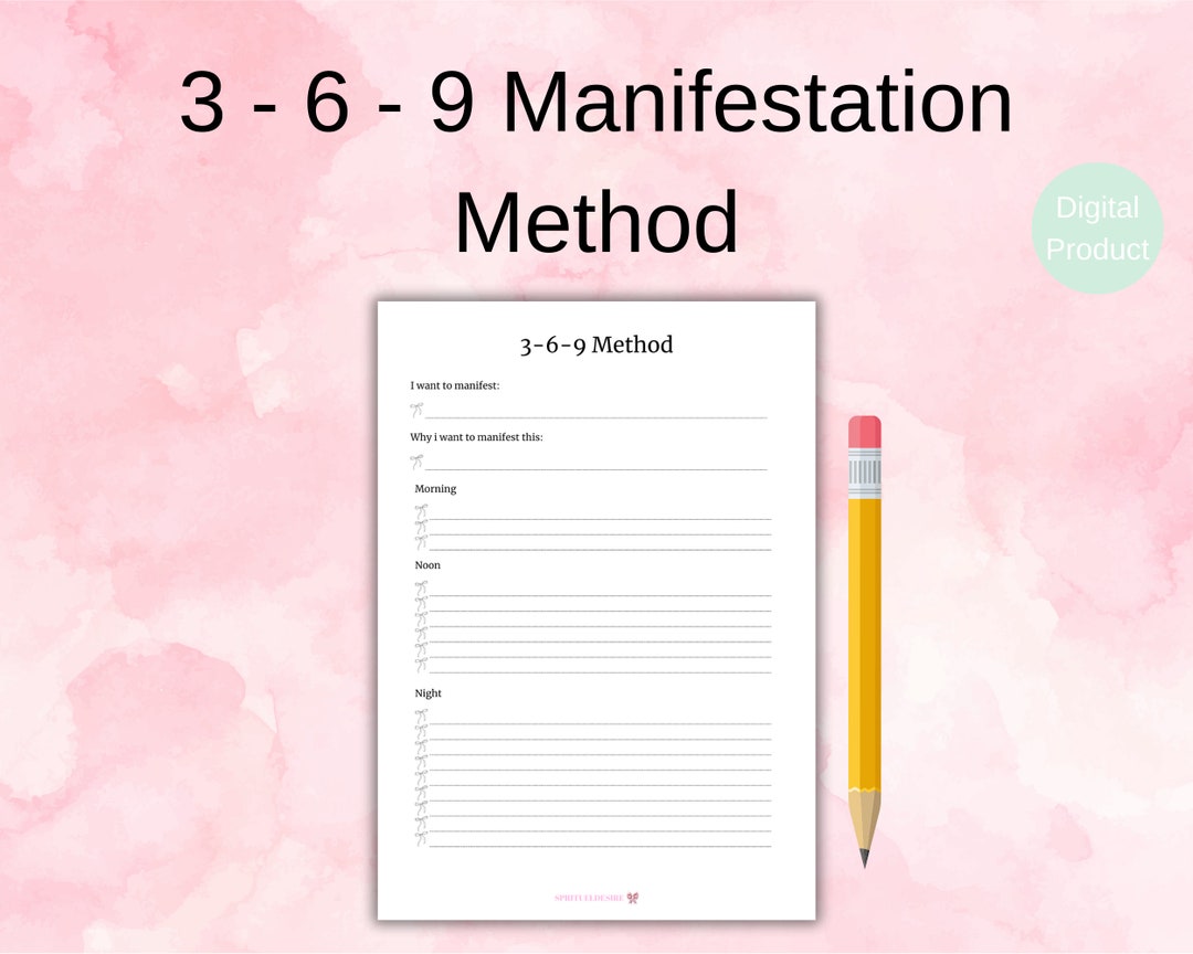 369 Manifestation Method, Law of Attraction, Manifest Planner, 369 ...