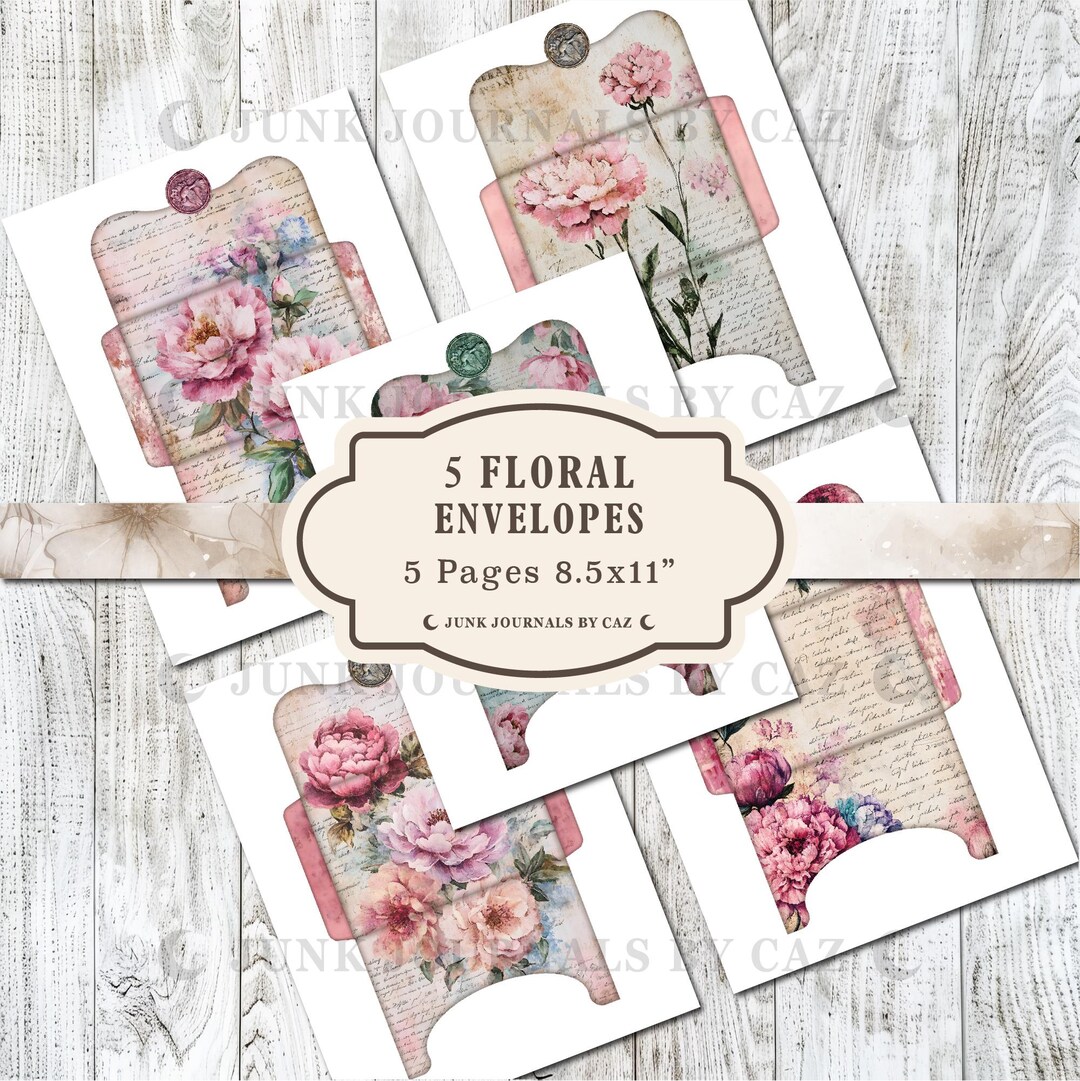 Junk Journal Envelopes, Vintage Digital Ephemera, Printable Craft ...