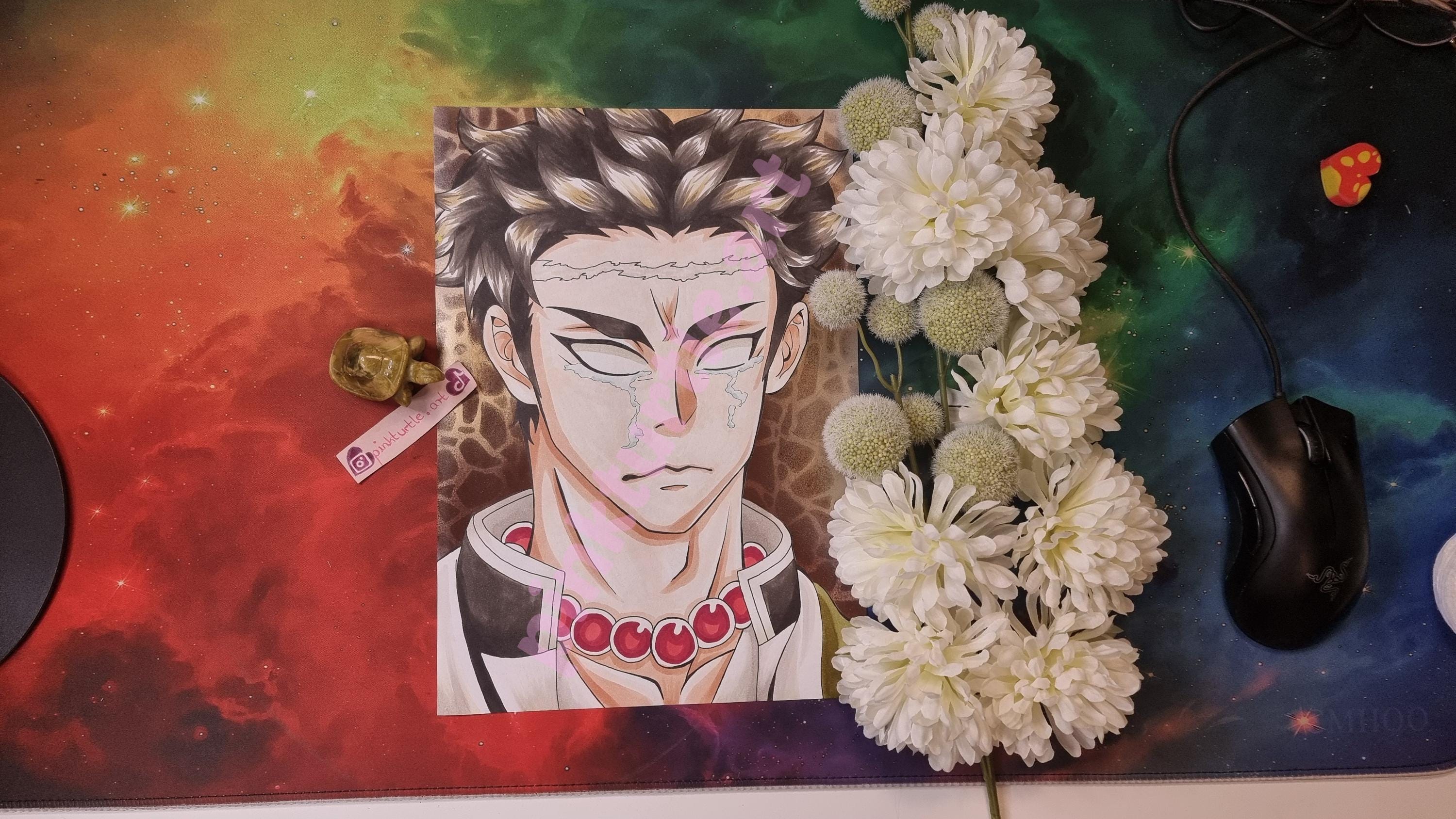 Fanart Demon Slayer / Hashira Gyomei Himejima as PRINT Selectable in A4 ...