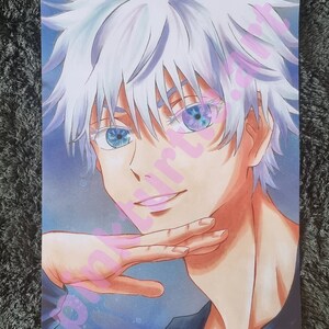 Jujutsu Kaisen Satoru Gojo Fanart / Artprint / PRINT A4 or A5, Anime ...