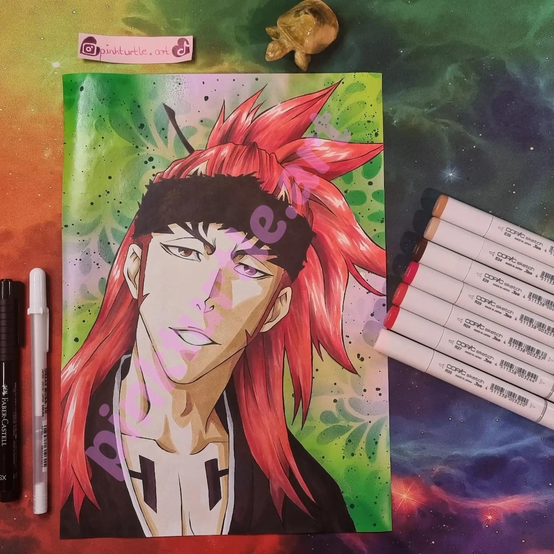 Bleach / Renji Abarai Fanart / Artprint / PRINT A2 or A3, Anime Drawing ...