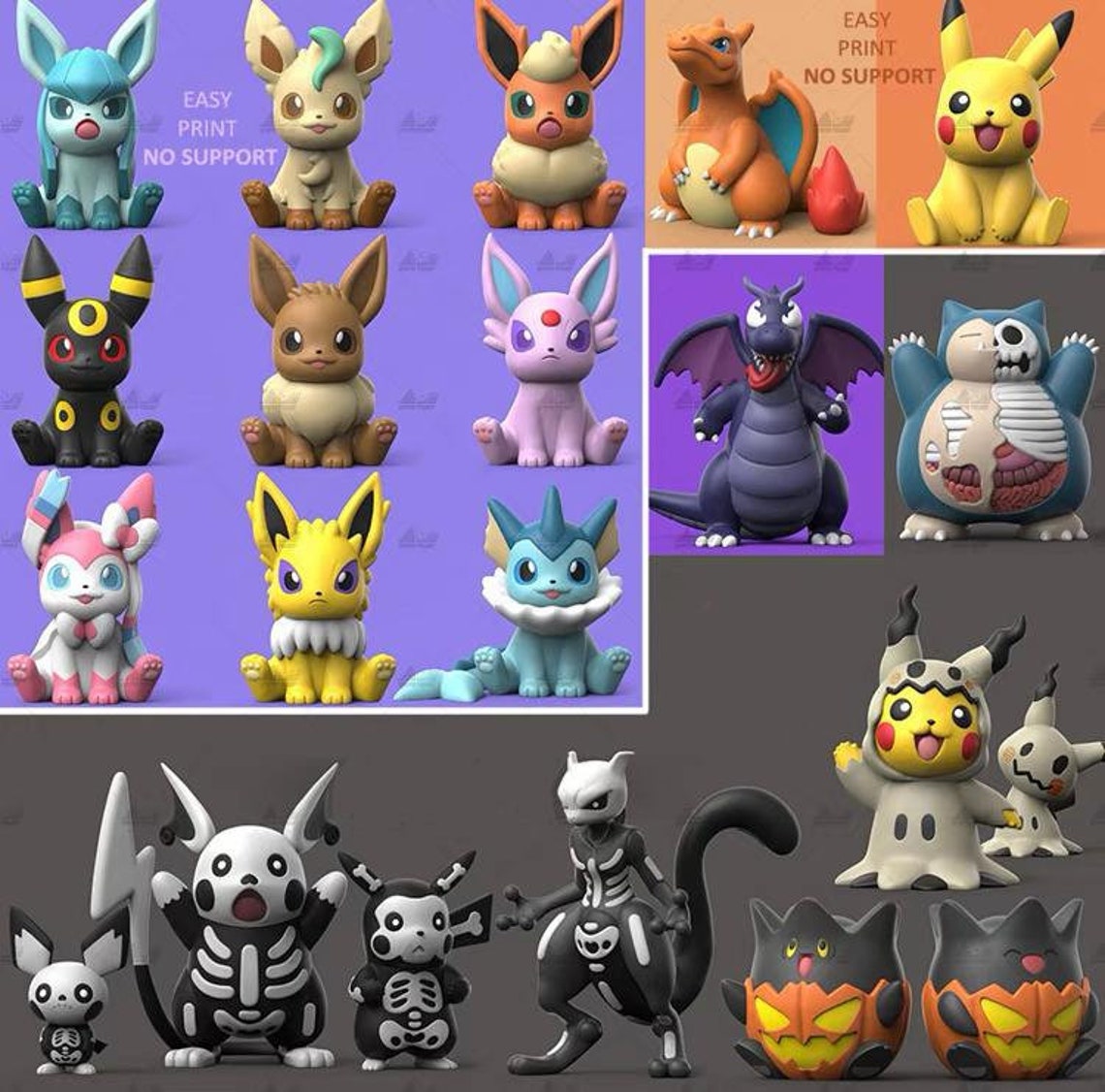 Bundle of Pokemon 3D Printing Stl Files_ 21 Pokemon Files - Etsy