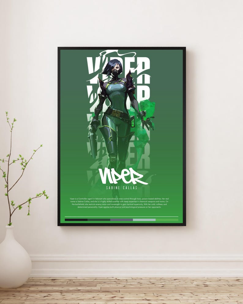 Valorant Viper Art Poster | Sabine Callas, Gaming Wall Decor (digital ...