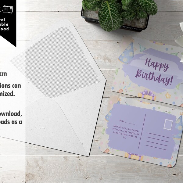Birthday Postcard - Etsy