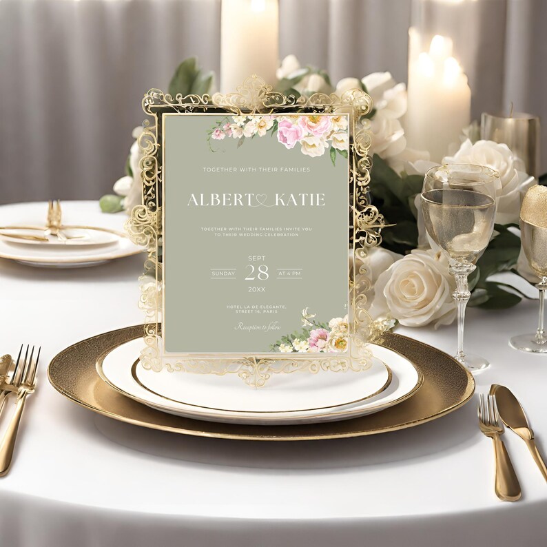 Minimalist Rustic Wedding Invitation, Wedding Card Template, Instant ...