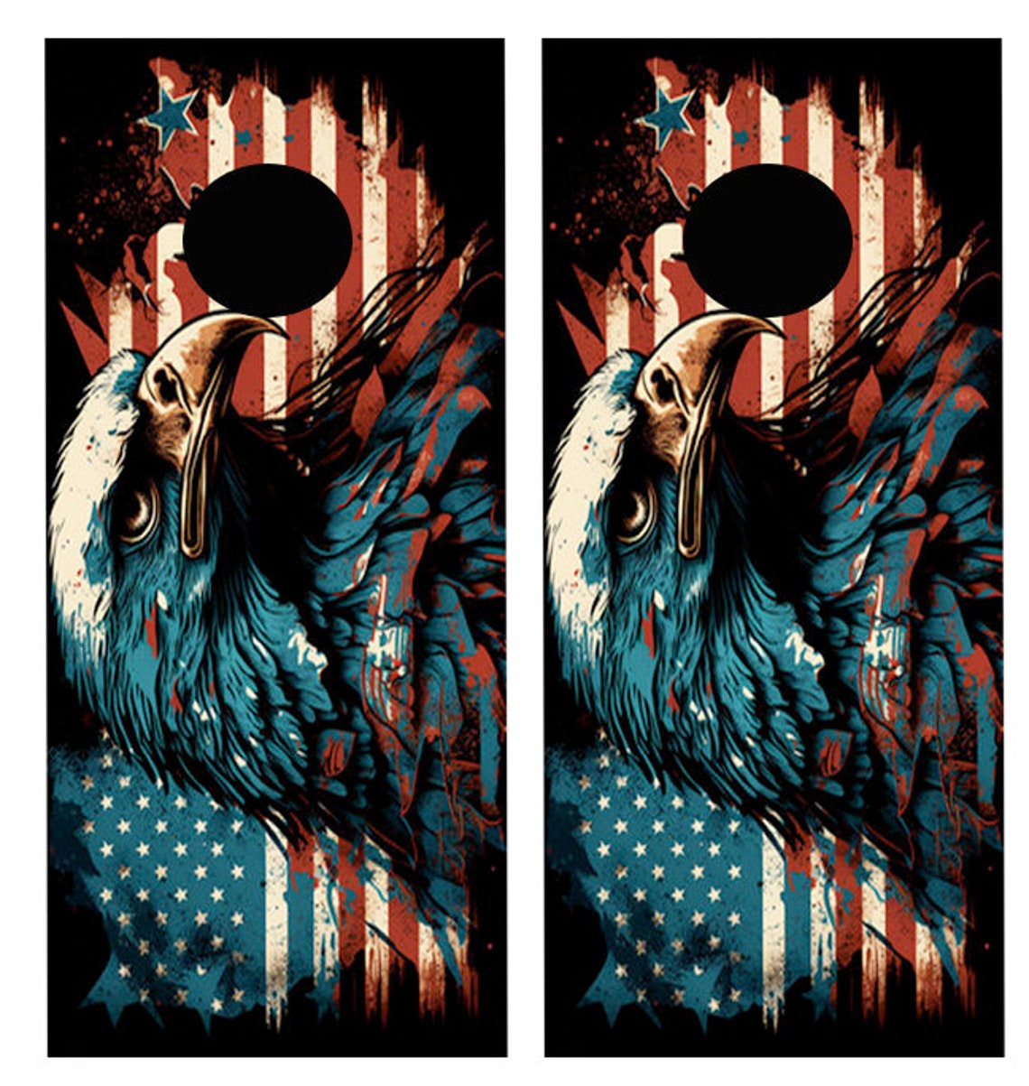 NEW! American Eagle Flag Wrap Laminated - Skin Custom Vinyl Cornhole ...