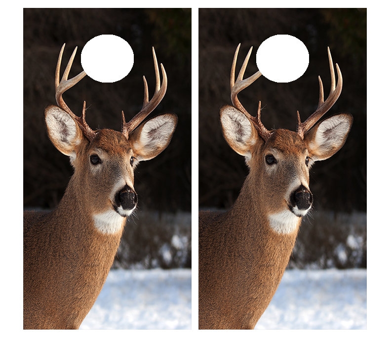NEW! Deer Hunting Laminated - Skin Custom Vinyl Cornhole Board Wraps ...