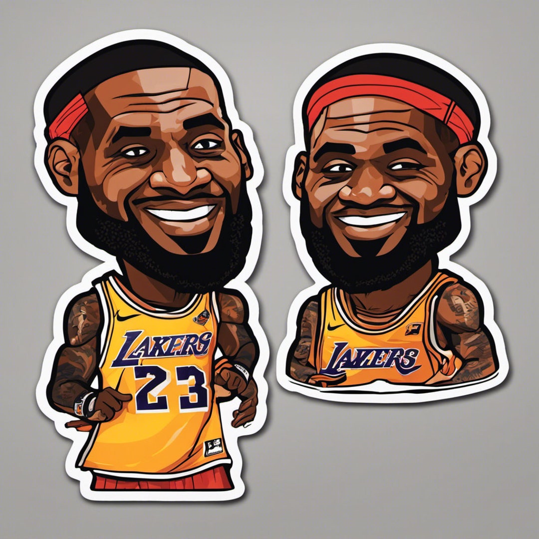 Pair of Cartoon Lebron Stickers - 2 Stickers for 1 Price. Yeti ...