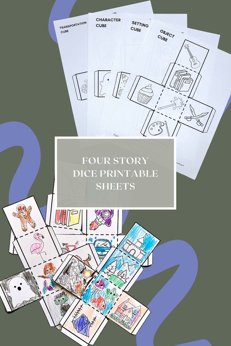 Story Cubes, Printable Kids Activity, Creative Play, Storytelling Dice ...