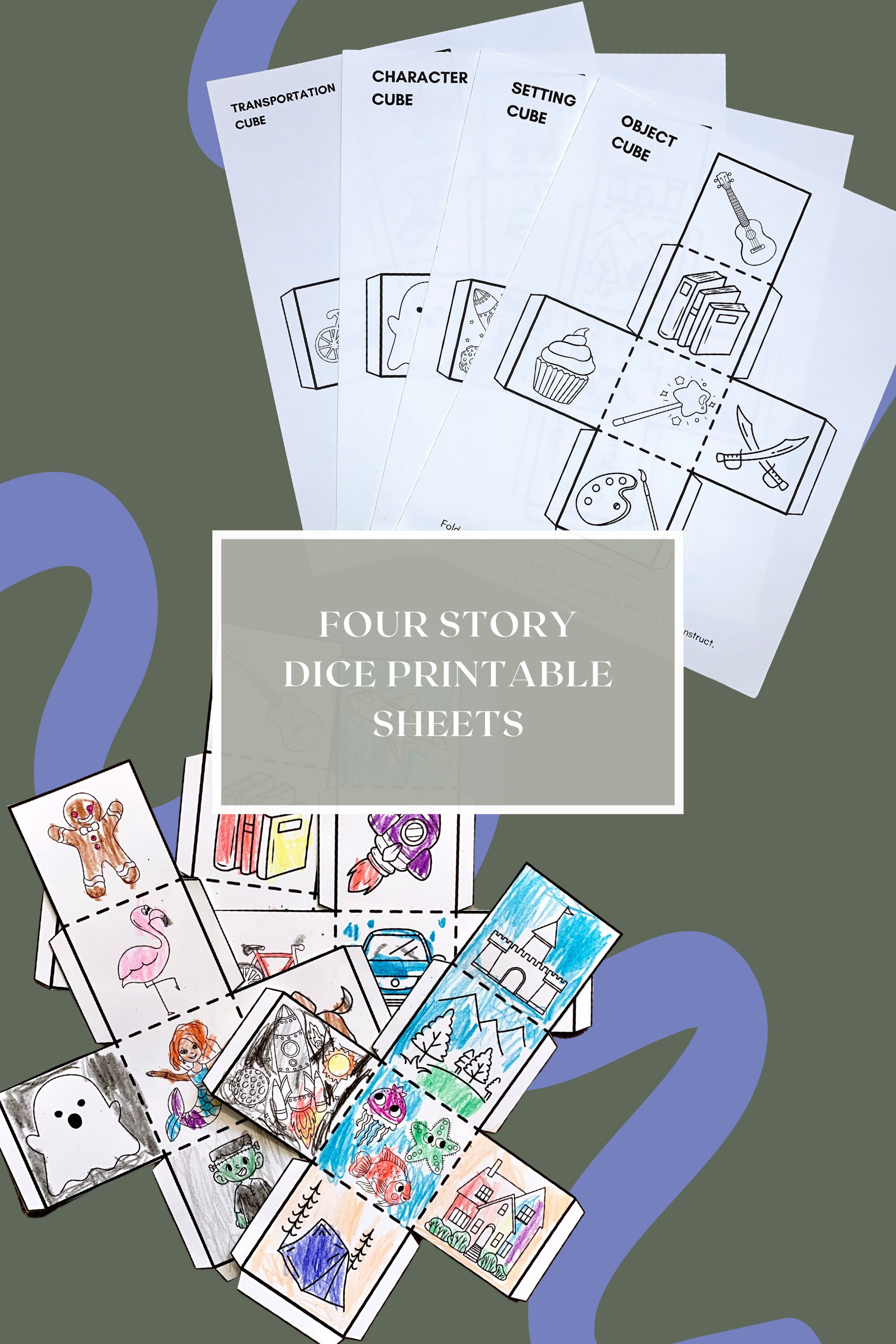 Story Cubes, Printable Kids Activity, Creative Play, Storytelling Dice ...