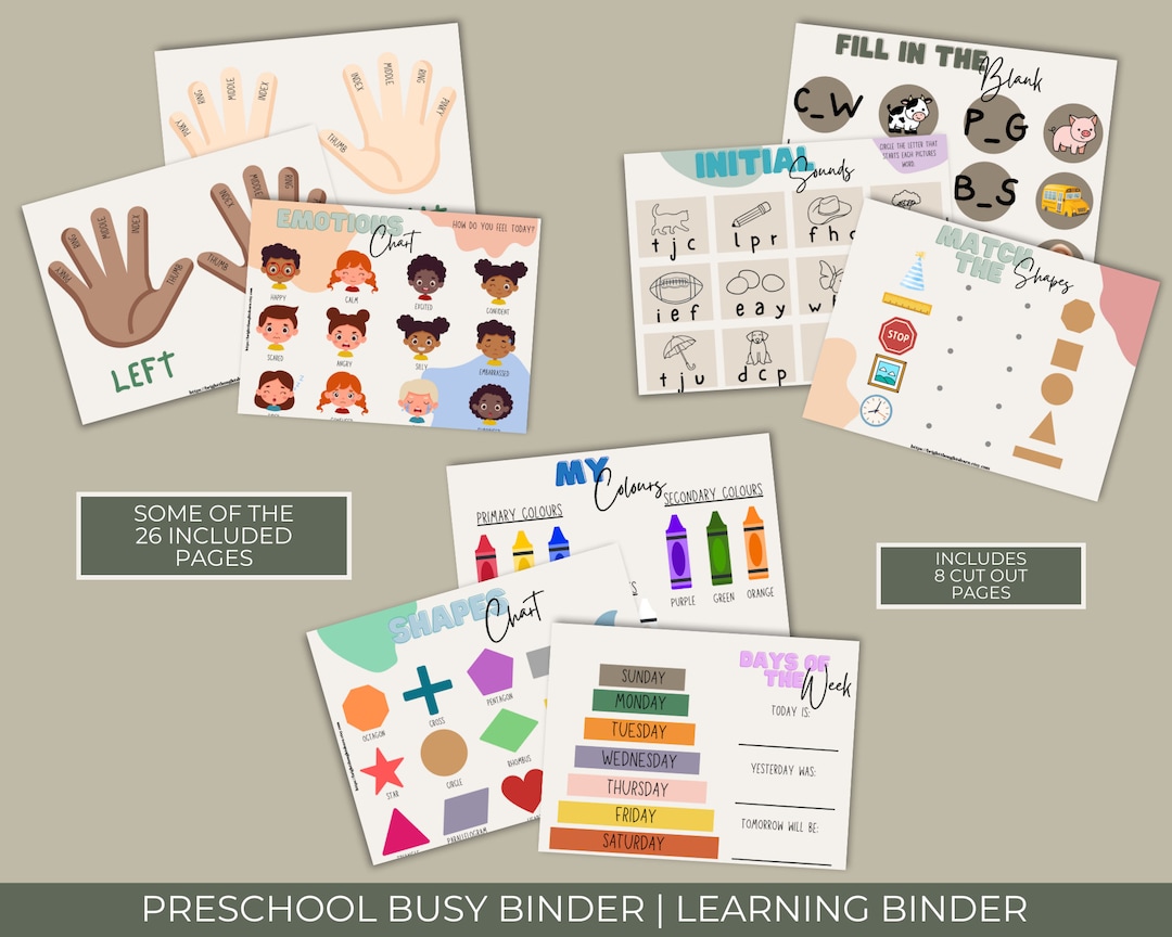 Preschool Busy Book, Toddler Busy Book, Preschool Printable, Busy Book ...