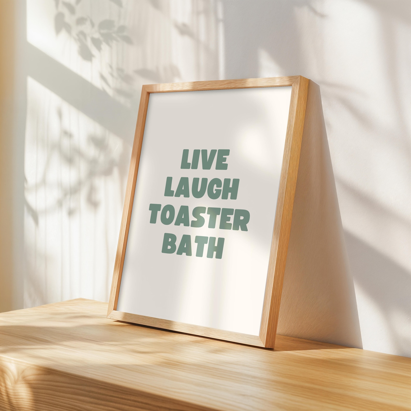 Live Laugh Toaster Bath Quote Art | Digital Download | Cream & Sage ...