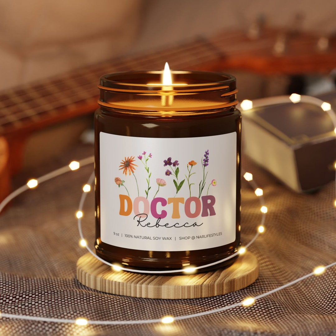 Custom Floral Doctor Candle - Personalized Doctor Gift, Med School ...